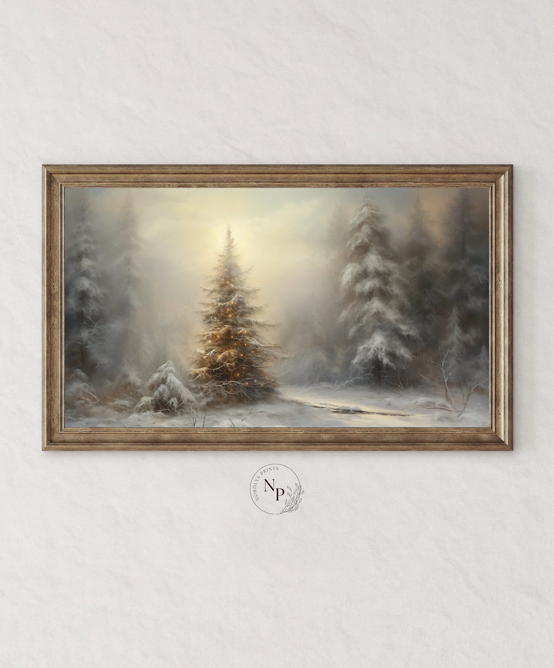 Christmas Samsung Frame TV Art, Snow Covered Trees, Farmhouse Christmas ...