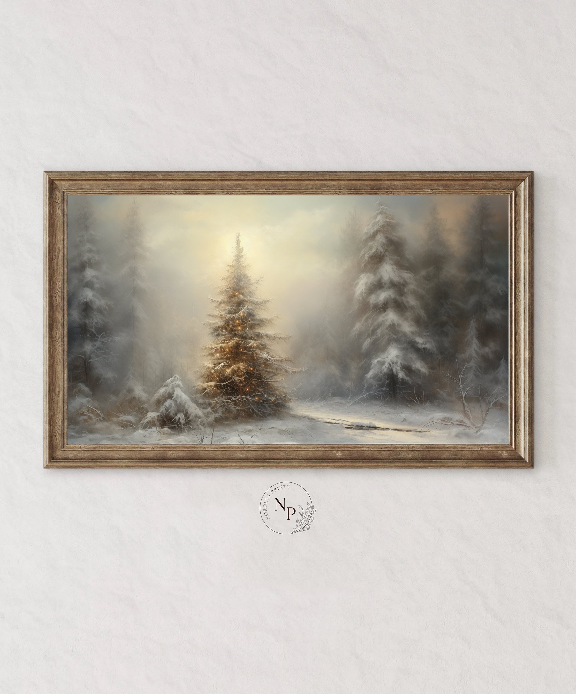 Christmas Samsung Frame TV Art, Snow Covered Trees, Farmhouse Christmas ...