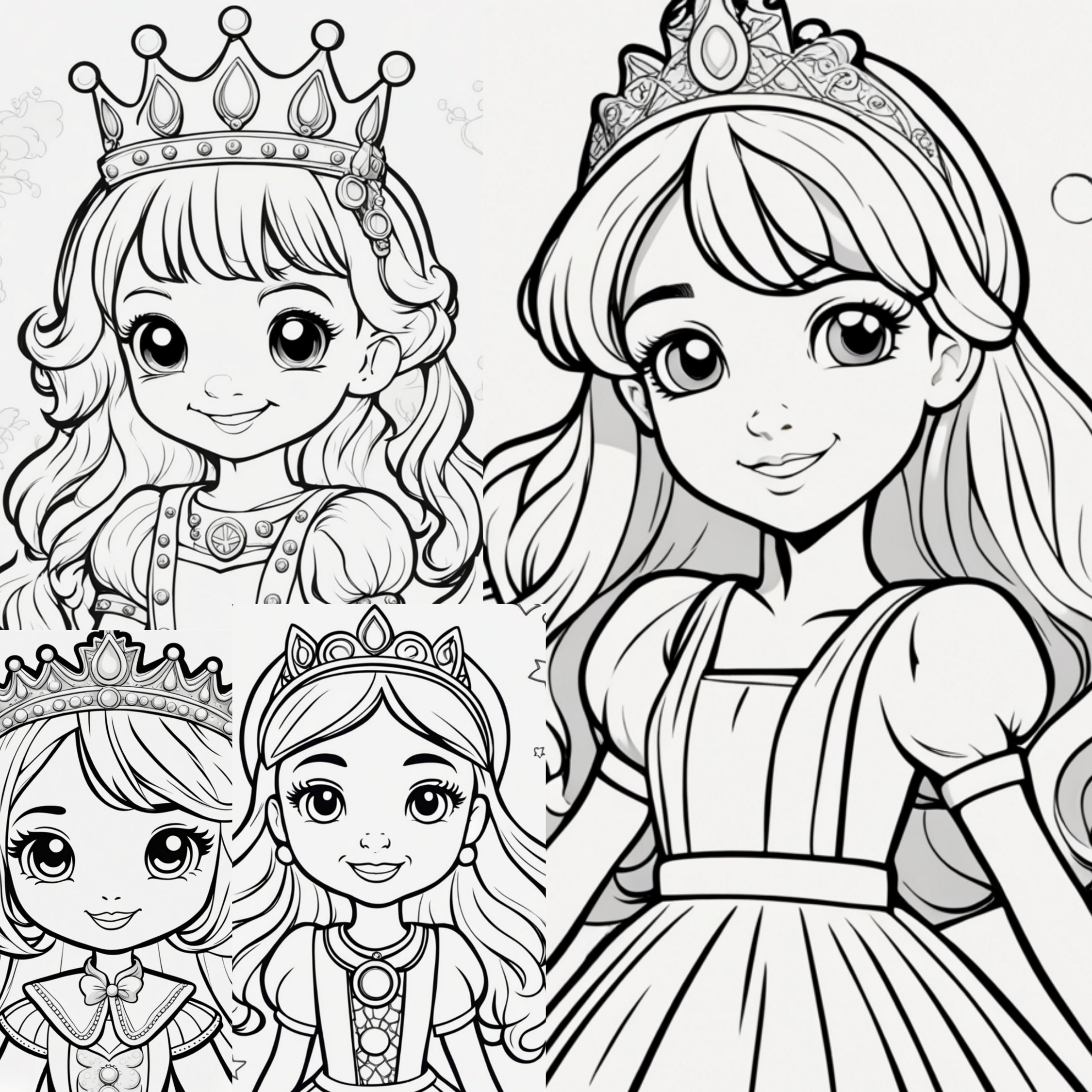 Princesses Coloring Book 20 PAGES FOR KİDS - Etsy