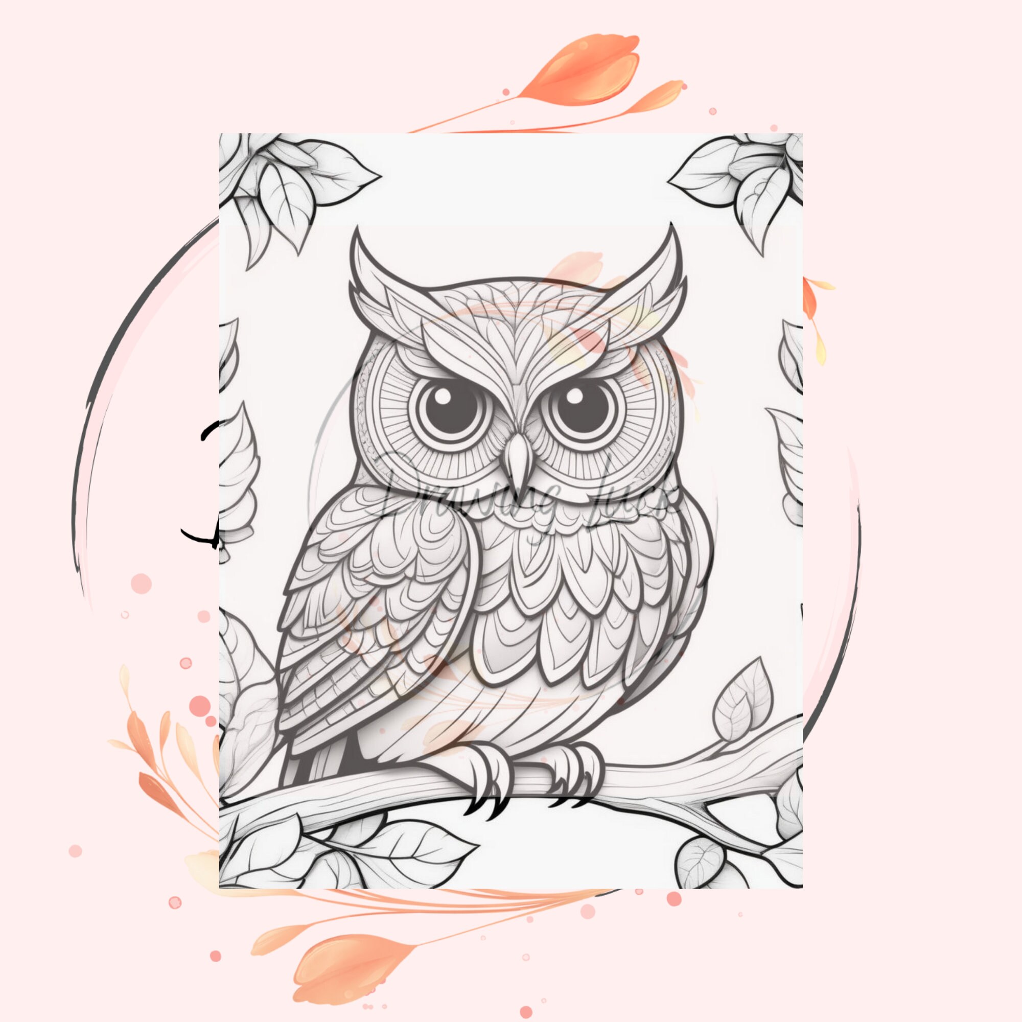 6 Owl Coloring Pages Relaxing Owl Patterns Owl-themed Stress Relief Owl ...