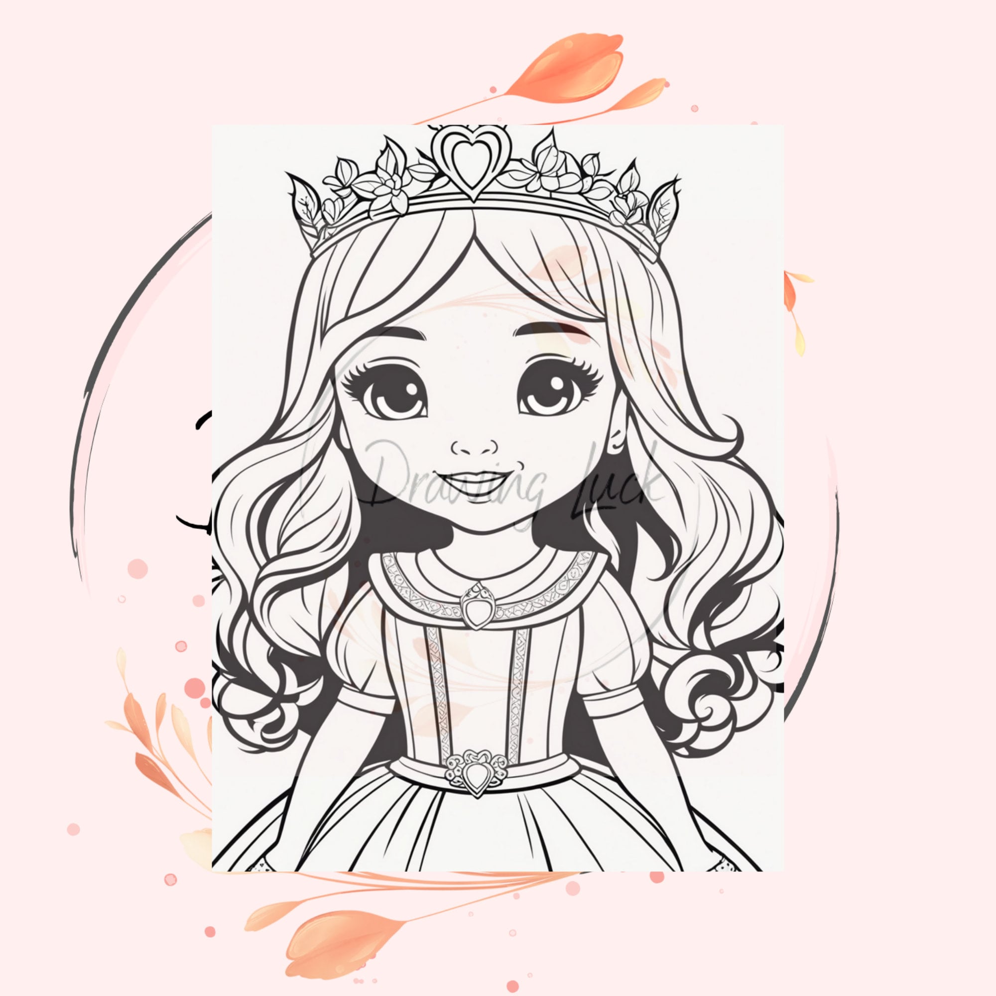 5 Princesses Coloring Pages for Kids Princesses Coloring Princess ...