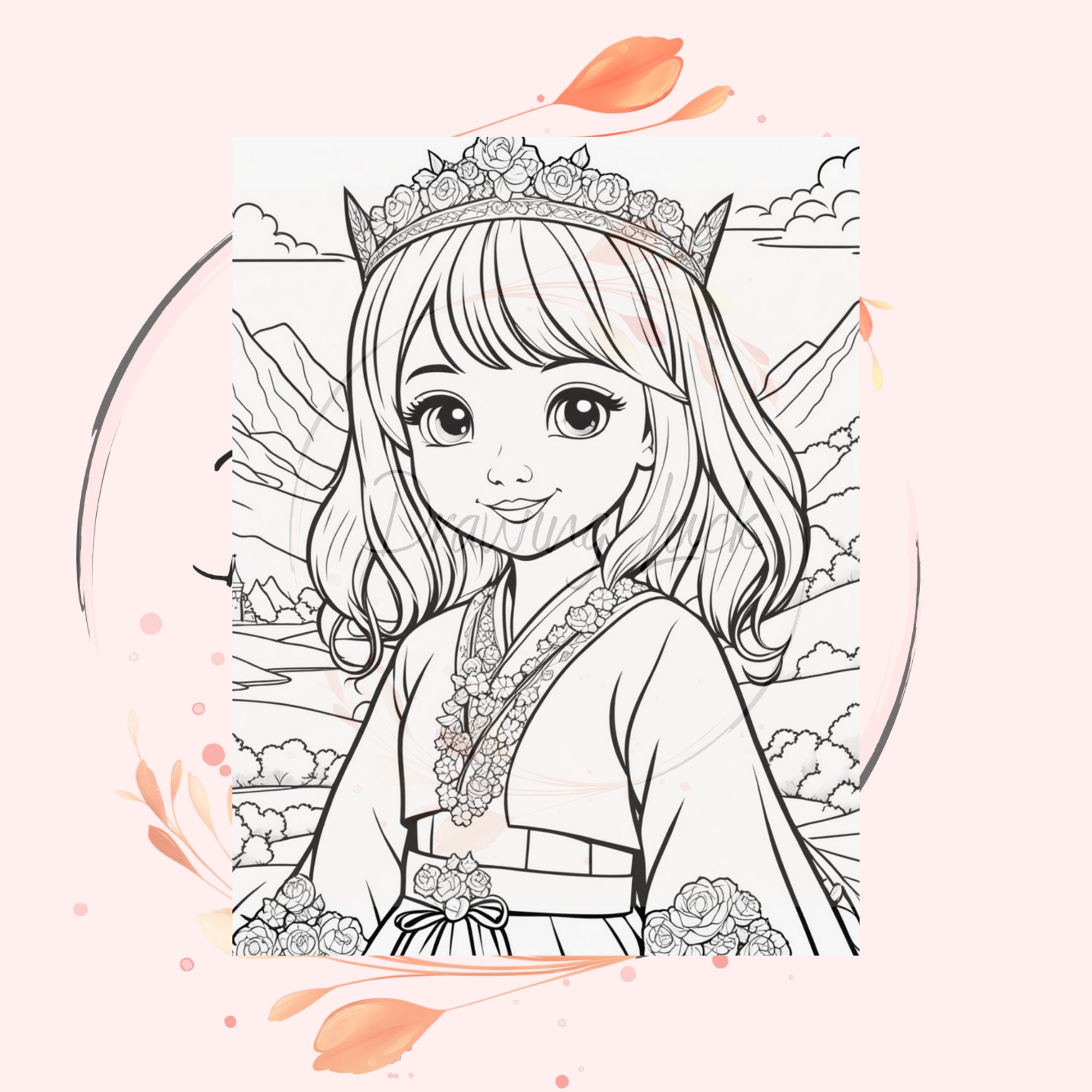 5 Princesses Coloring Pages for Kids Princesses Coloring Princess ...