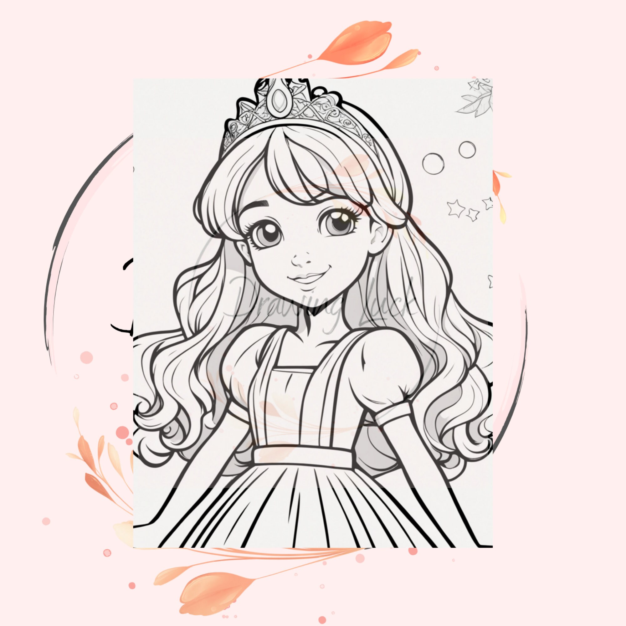 5 Princesses Coloring Pages for Kids Princesses Coloring Princess ...