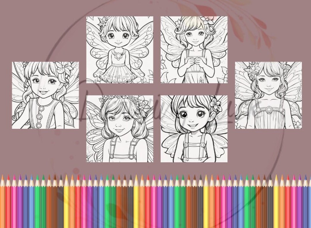 6 Fairy Kids Coloring Pages Fairy Coloring Pages Fantasy Fairy Pages ...