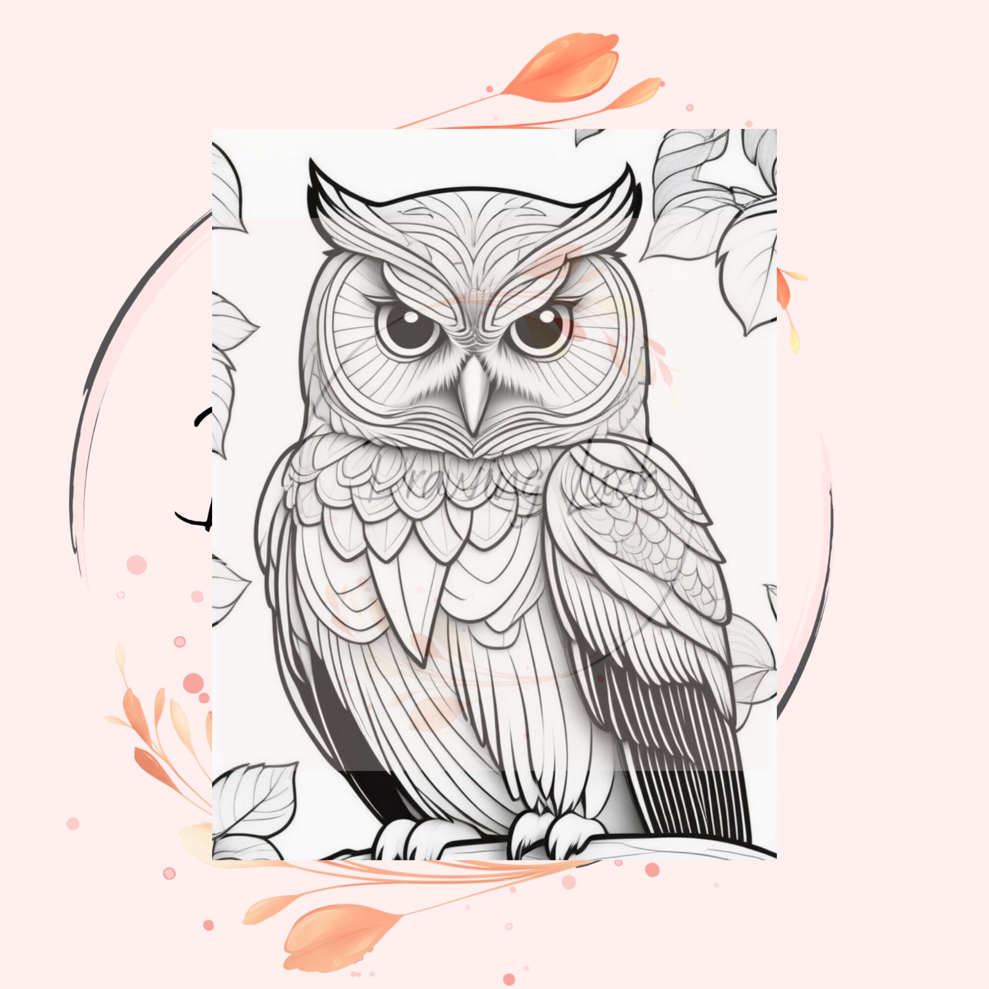 6 Owl Coloring Pages Relaxing Owl Patterns Owl-themed Stress Relief Owl ...