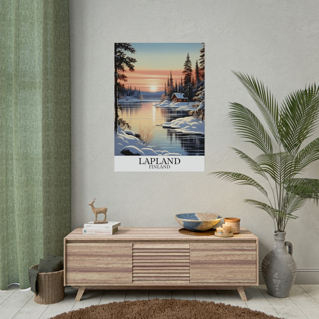 Finland, Lapland, Poster, Winter, Lake, Sunset, Eco-friendly - Etsy