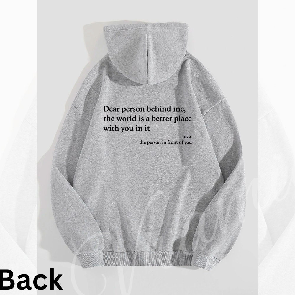 Dear Person Behind Me Hoodie, Aesthetic Oversized Sweatshirt, Person ...