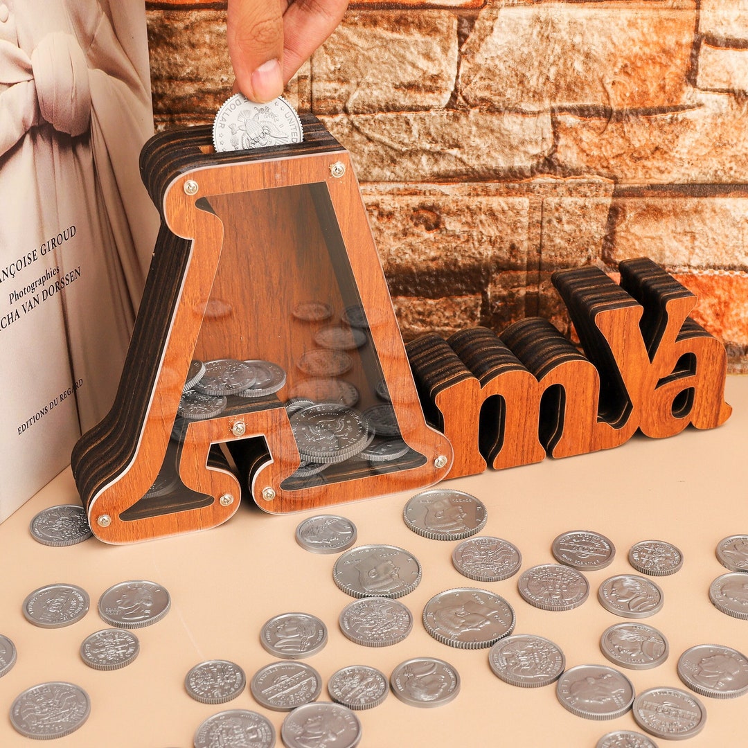 Custom Initials Piggy Bank, Personalized Money Bank, Baby Shower Gift ...