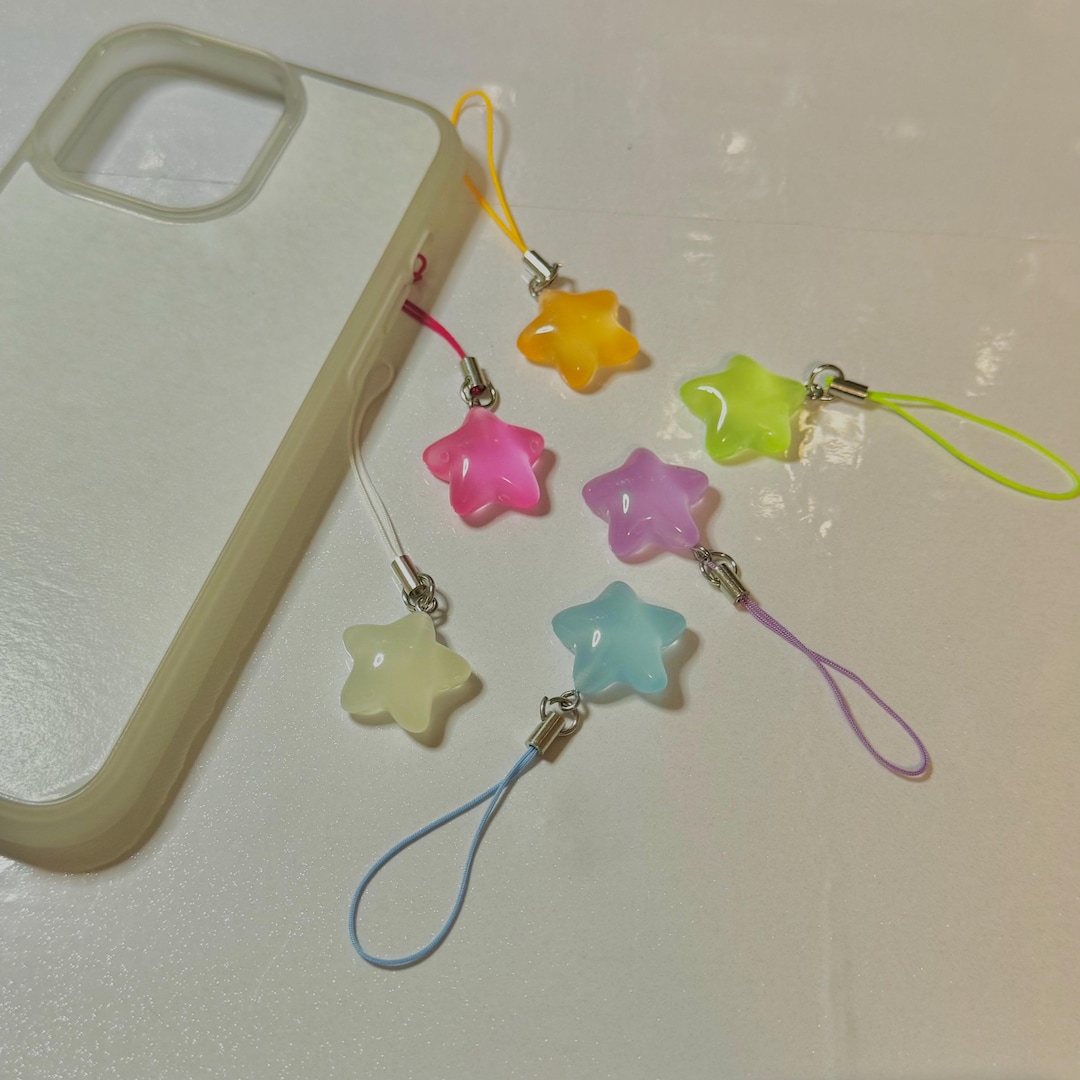 Glow in the Dark Star Phone Charm | Glowing Phone Charm Bead | Beaded ...