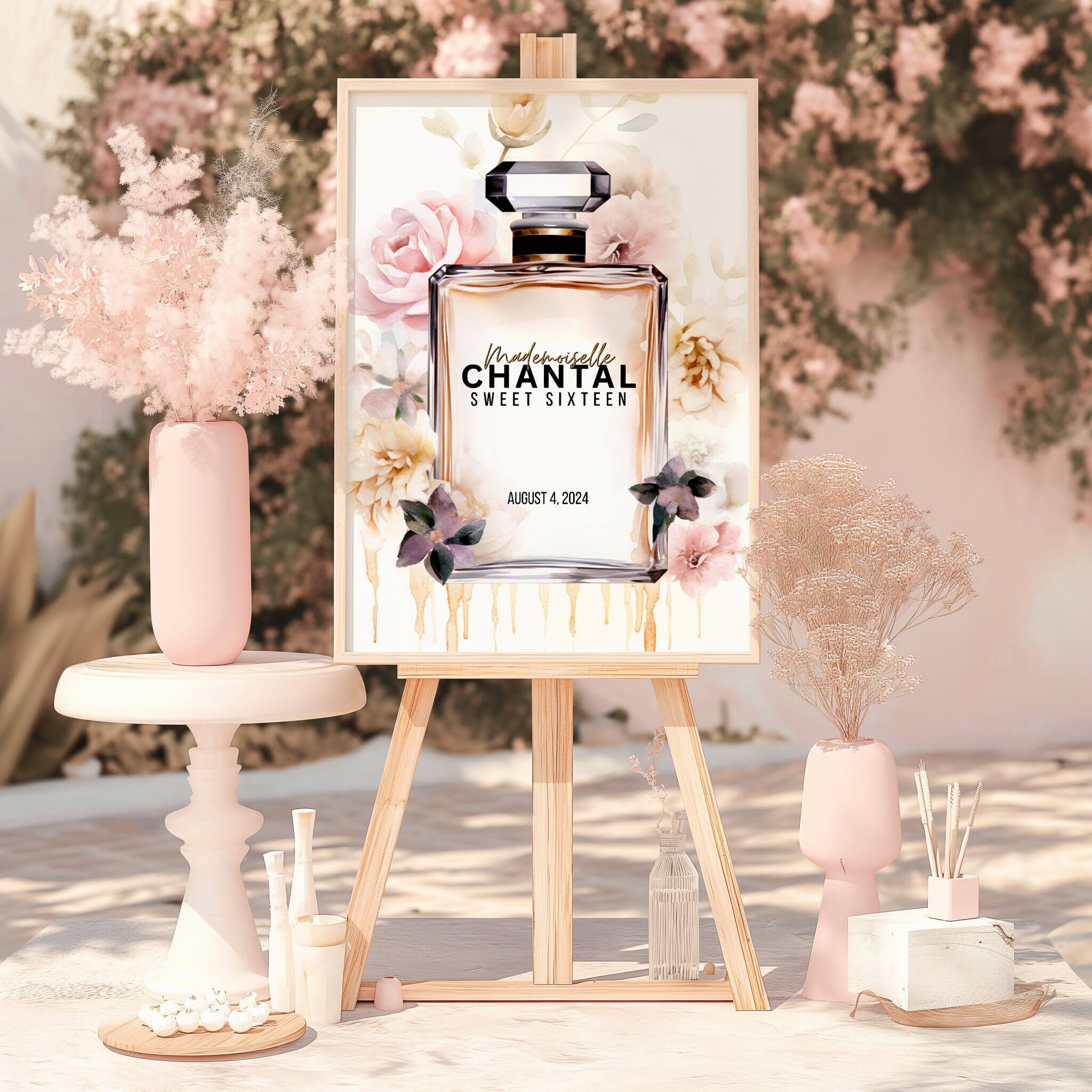 Designer Welcome Sign Template, Luxury Brand Perfume No 5 Birthday ...