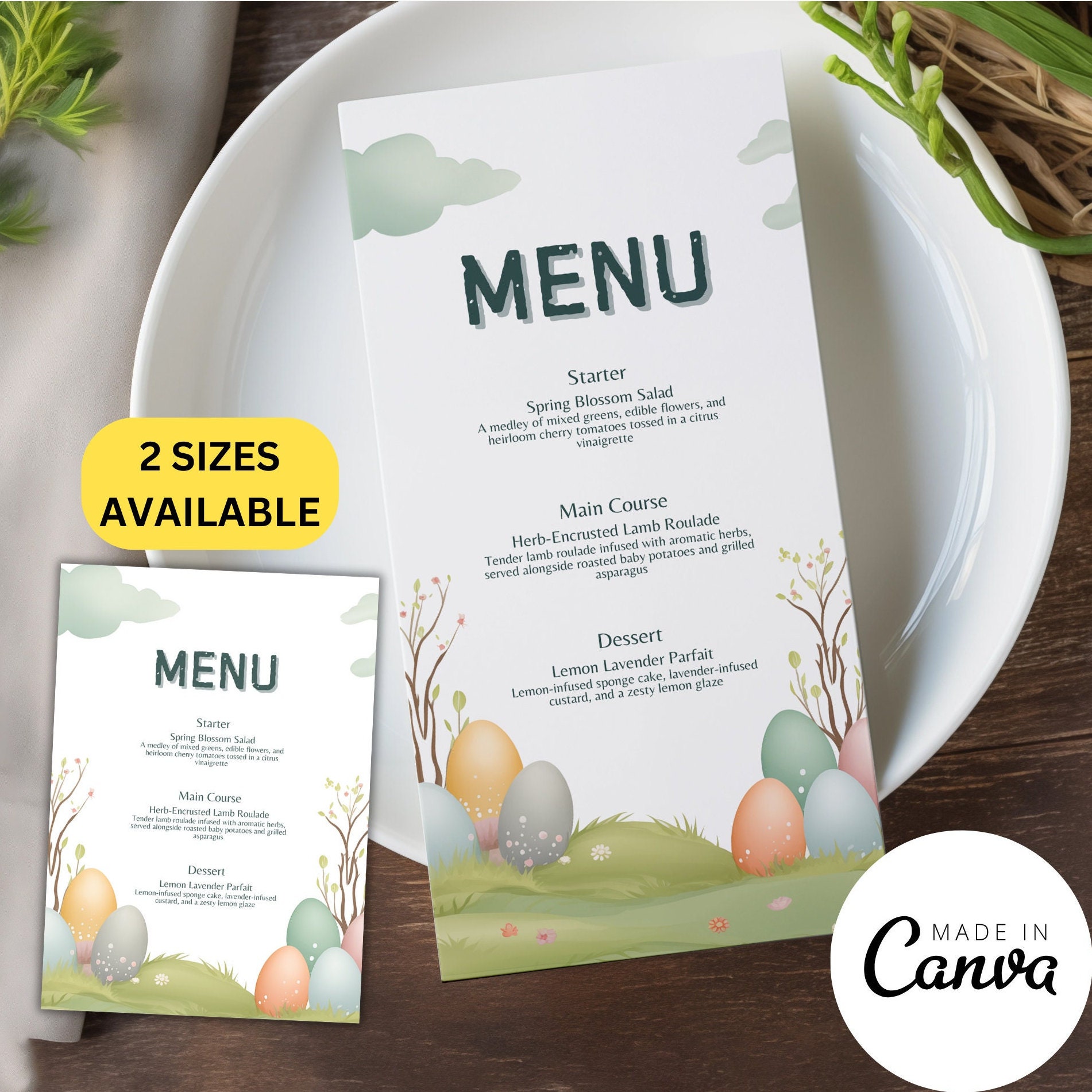 Easter Brunch Menu Card Template, Easter Egg Hunt Menu Letter, Lent ...