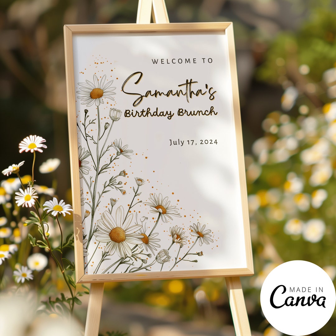 Birthday Brunch Welcome Sign Template, Baby Shower Welcome Poster ...