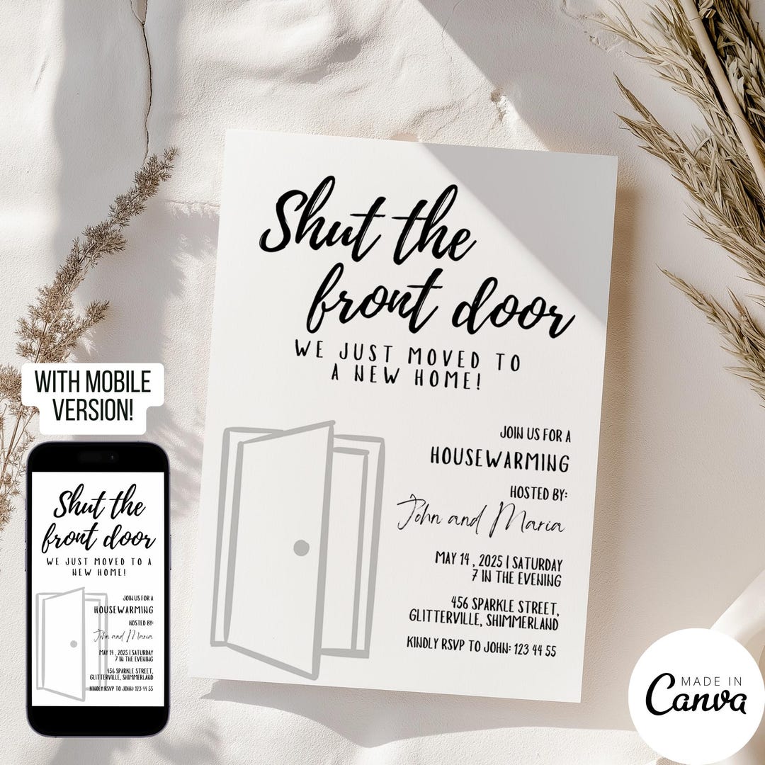 Housewarming Invitation Template, Funny Witty Moving in Together ...