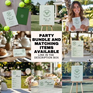 Tennis Themed Welcome Sign Template, Hand Drawn Country Club Birthday ...
