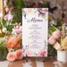 Baby in Bloom Baby Shower Menu Template, Spring Wedding Menu Card ...