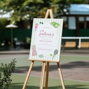 Tennis Themed Welcome Sign Template, Country Club Bridal Shower Party ...