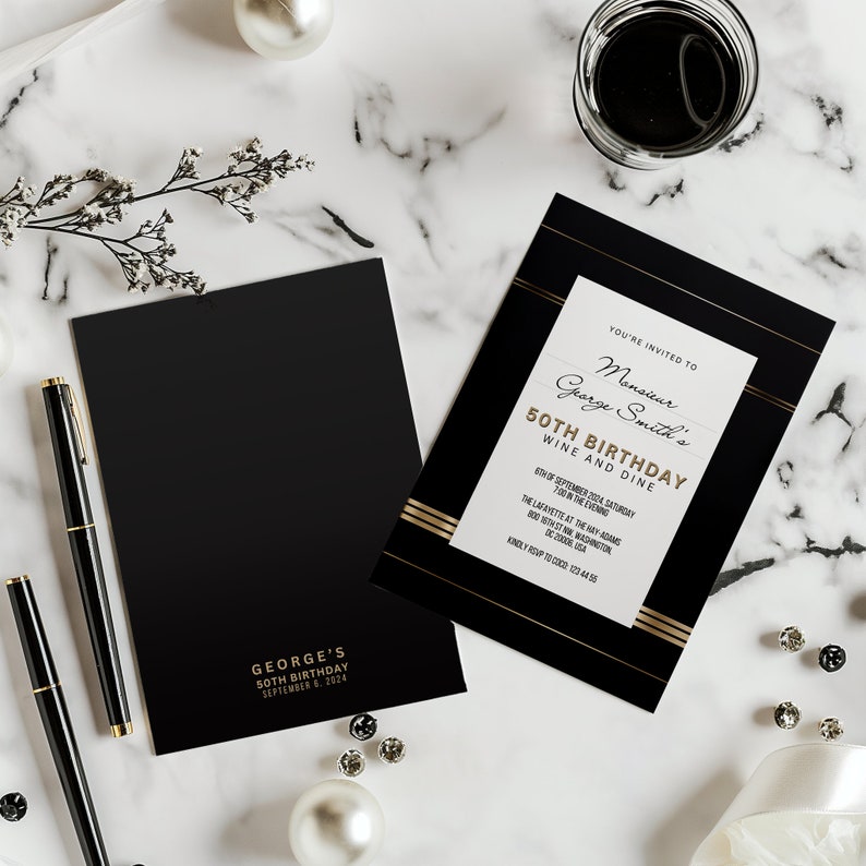 Designer Invitation Template Design, Luxury High End Perfume No 5 ...
