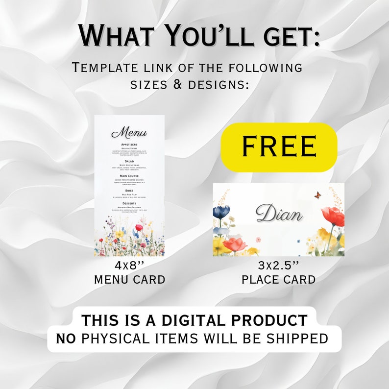 Designer Birthday Menu Template, Spring Wedding Menu Card, Floral Menu ...