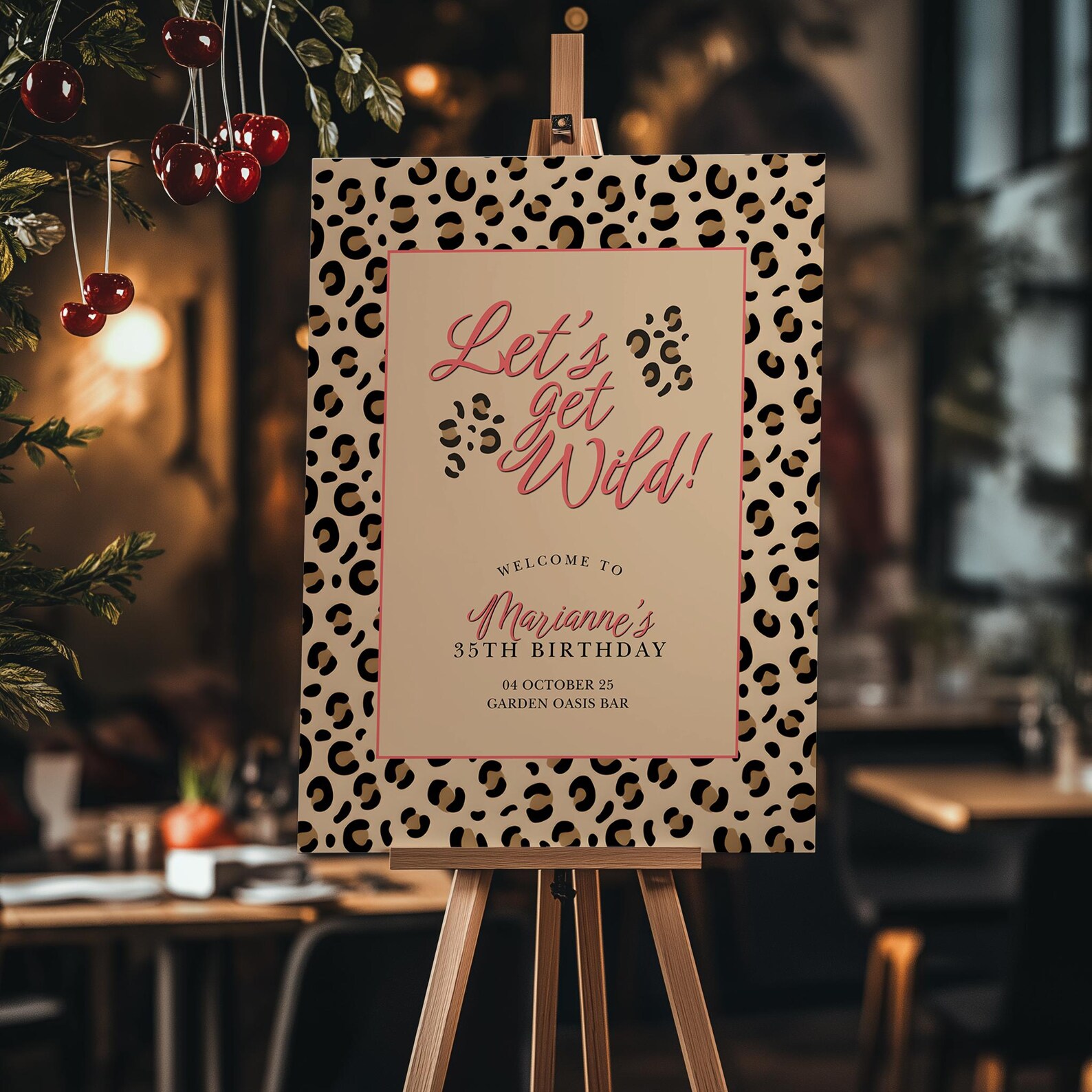 Let's Get Wild Leopard Themed Welcome Sign Template, Cheetah Print ...