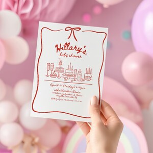 Hand Drawn Baby Shower Invitation Template, Handwritten Illustration ...