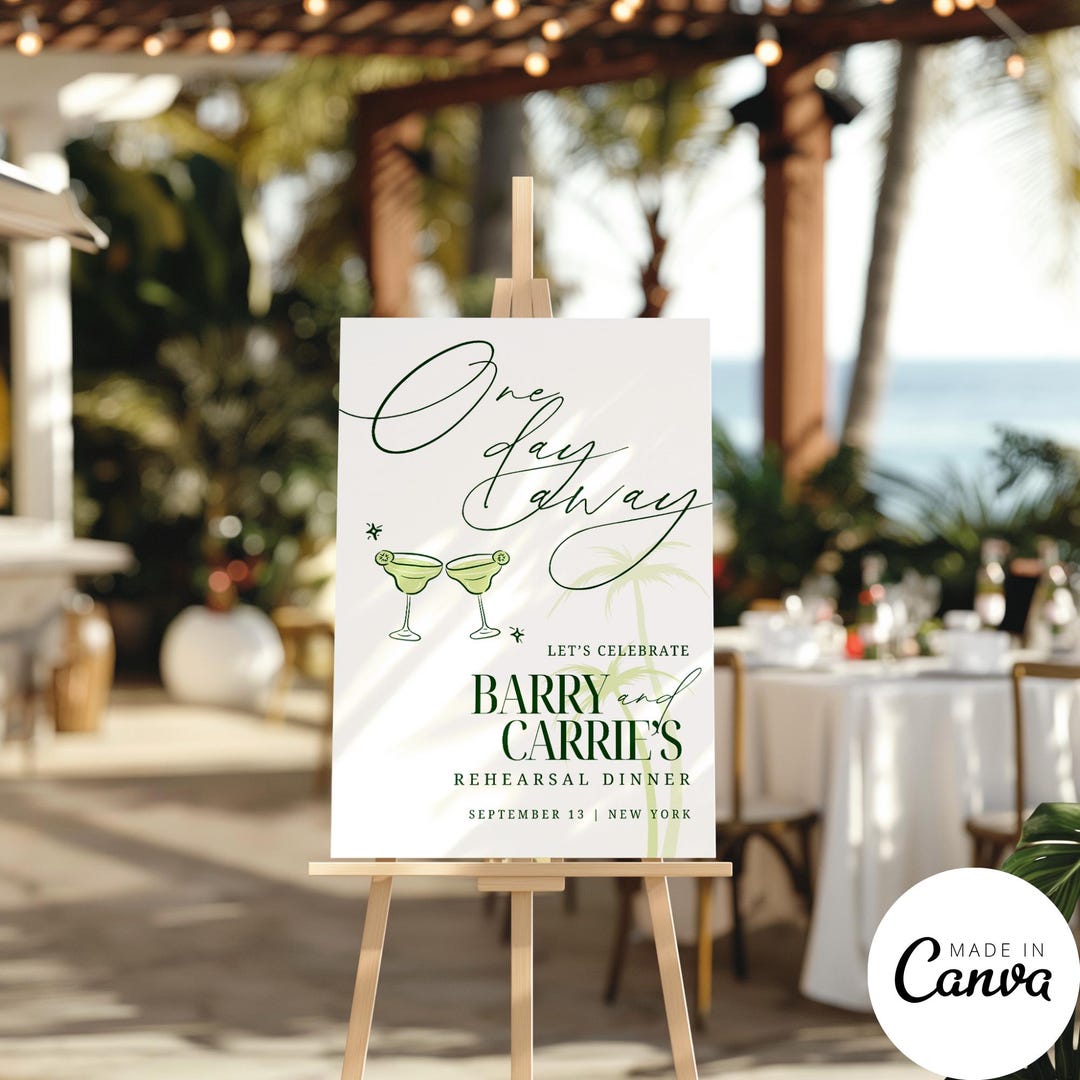Hand Drawn Rehearsal Dinner Welcome Sign Template, Line Illustration ...
