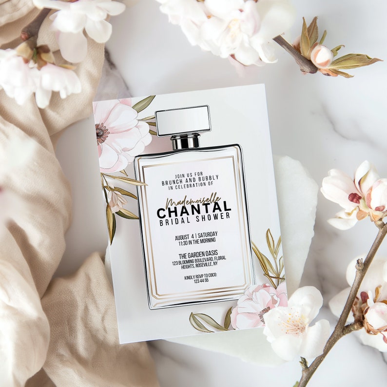 Designer Invitation Template Design, Luxury High End Perfume No 5 ...