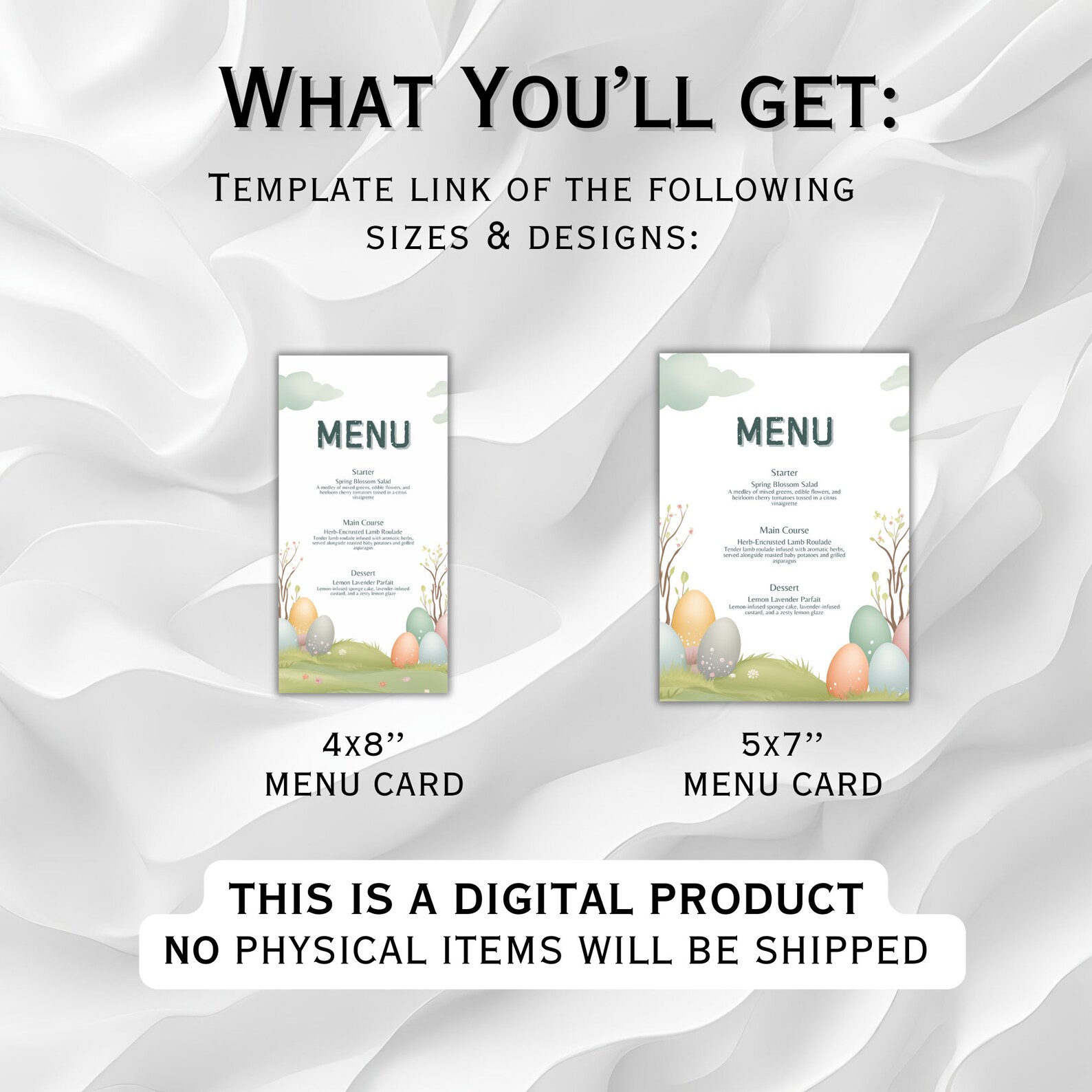 Easter Brunch Menu Card Template, Easter Egg Hunt Party Decor, Lent ...