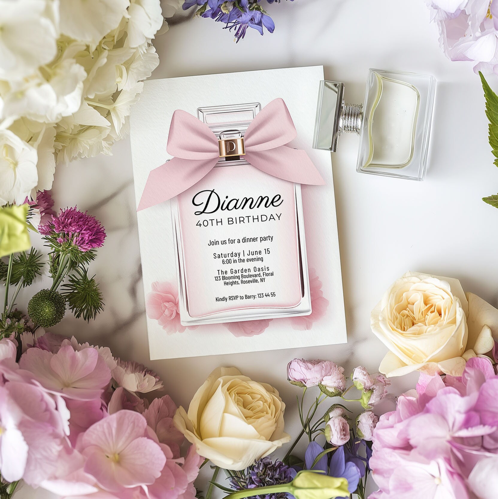 Perfume Invitation Template Design, Luxury High End Invite for Sweet 16 ...