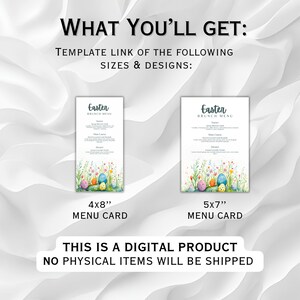 Easter Brunch Menu Card Template, Easter Egg Hunt Menu Letter, Lent Food Label Decor, Birthday ...