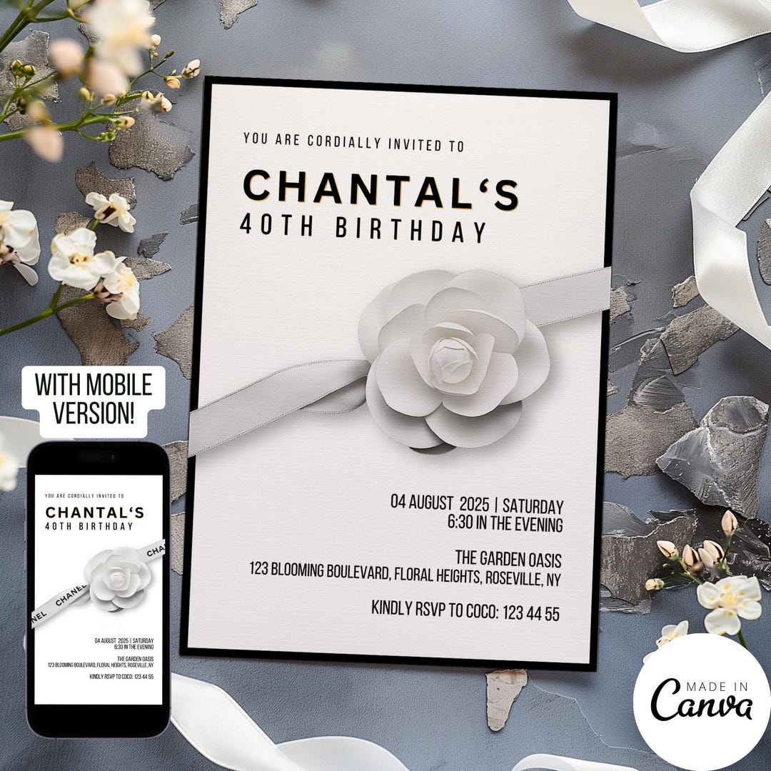 Designer Invitation Template Design, Luxury High End Perfume No 5 ...