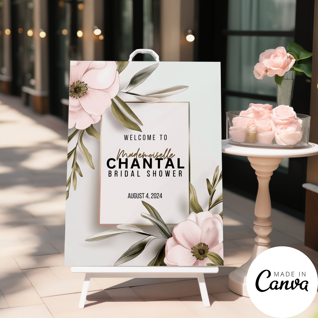 Designer Welcome Sign Template, Perfume No 5 Welcome Poster, Bridal ...