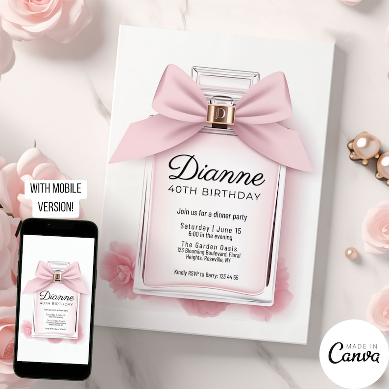 Designer Invitation Template Design, Luxury High End Perfume Invite for ...