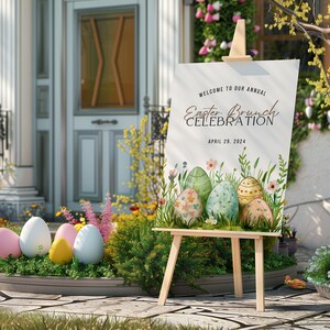 Easter Brunch Welcome Sign Template, Lent Celebration Reception Poster ...