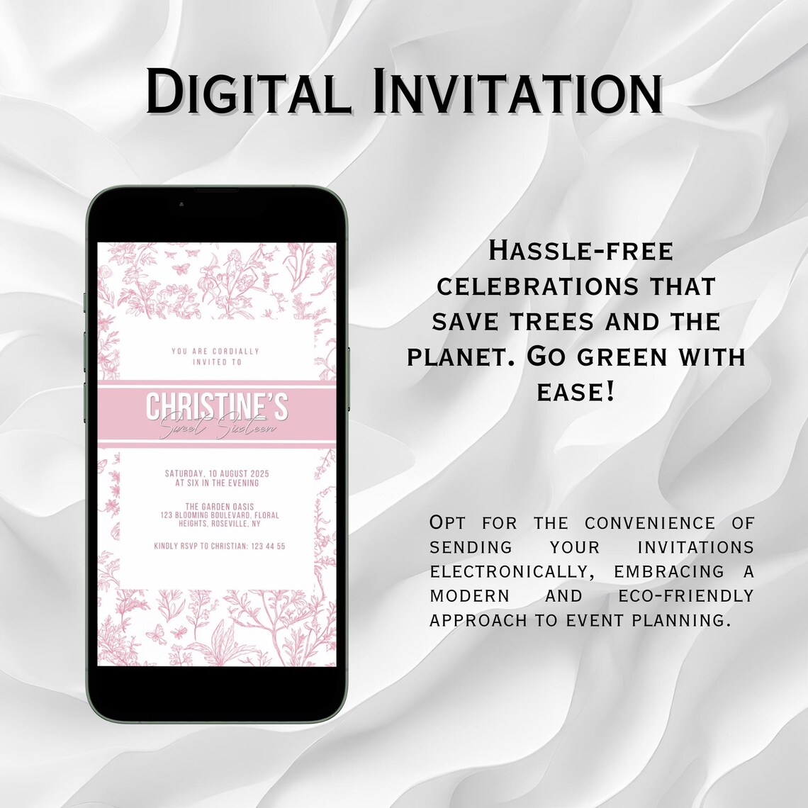 Designer Toile De Jouy Invitation Template, High End Luxury Sweet 16 ...