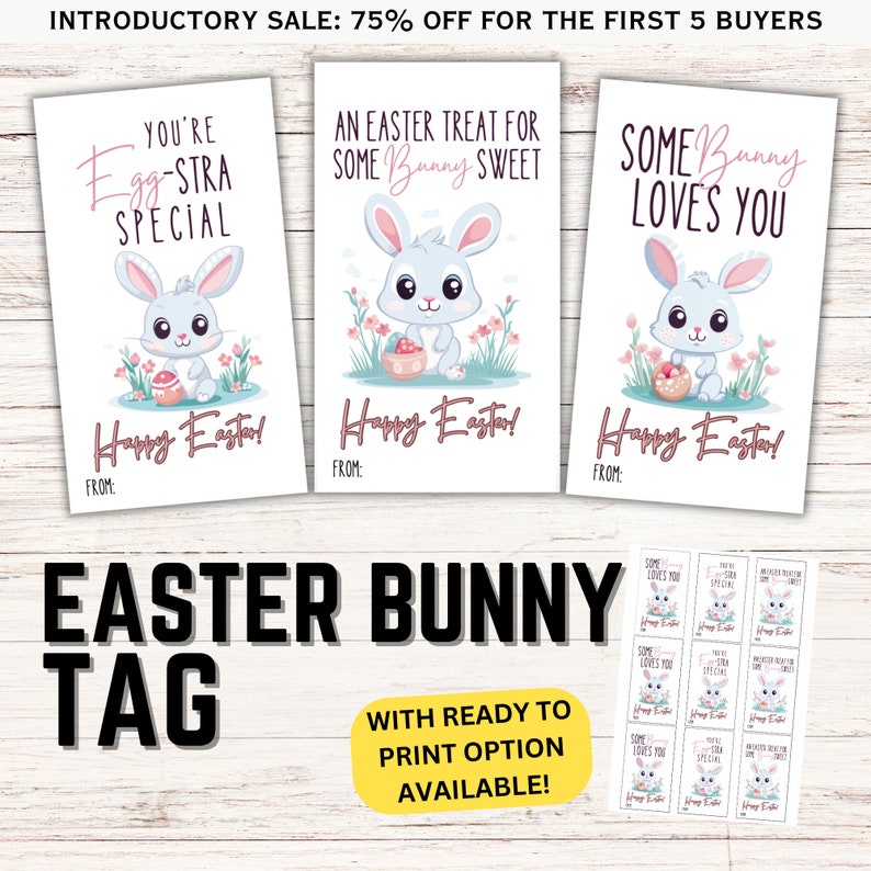 EDITABLE Easter Bunny Treats Tag, Easter Egg Hunt Treats for Kids, DIY ...