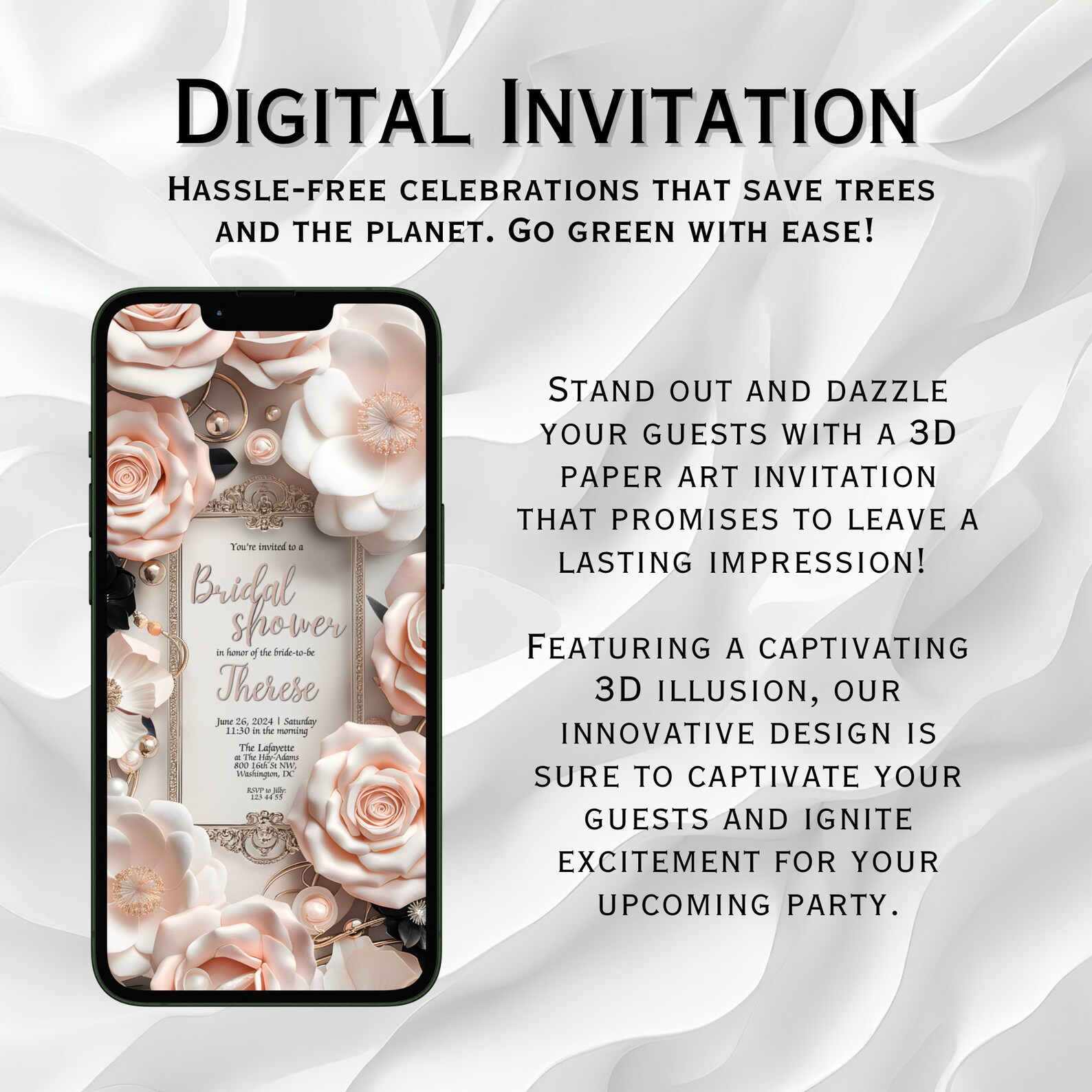 Digital Bridal Shower Invitation Template, Bachelorette Bash Electronic ...