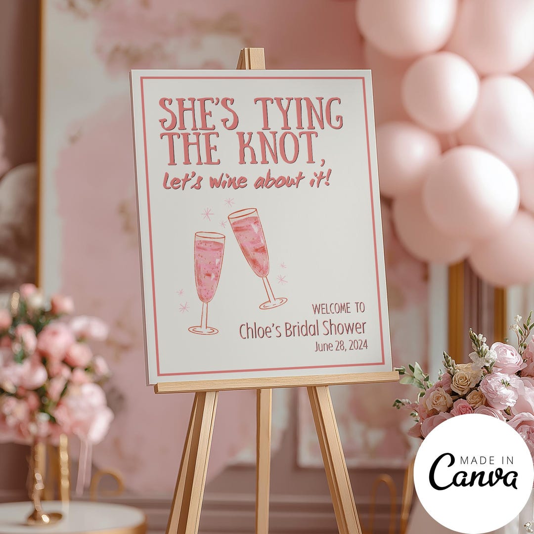 Witty and Funny Bridal Shower Welcome Sign Template, Coquette ...