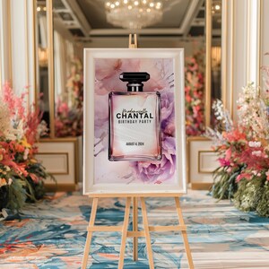 Designer Welcome Sign Template, Luxury Brand Perfume No 5 Birthday ...