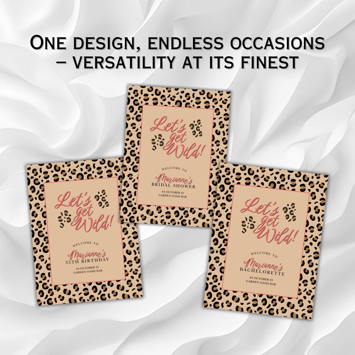 Let's Get Wild Leopard Themed Welcome Sign Template, Cheetah Print ...