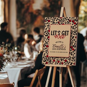 Let's Get Wild Cherry Themed Welcome Sign Template, Cheetah Print ...