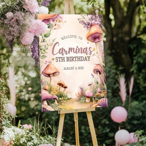 Enchanted Forest Welcome Sign Template, Editable Magical Garden ...