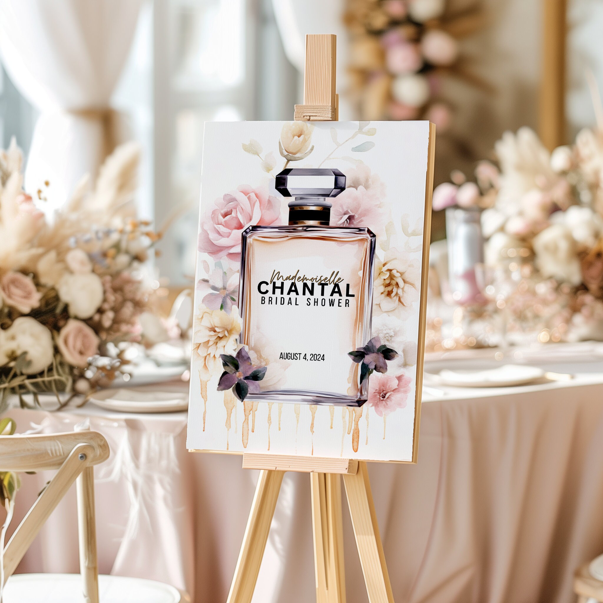 Designer Welcome Sign Template, Luxury Brand Perfume No 5 Birthday ...