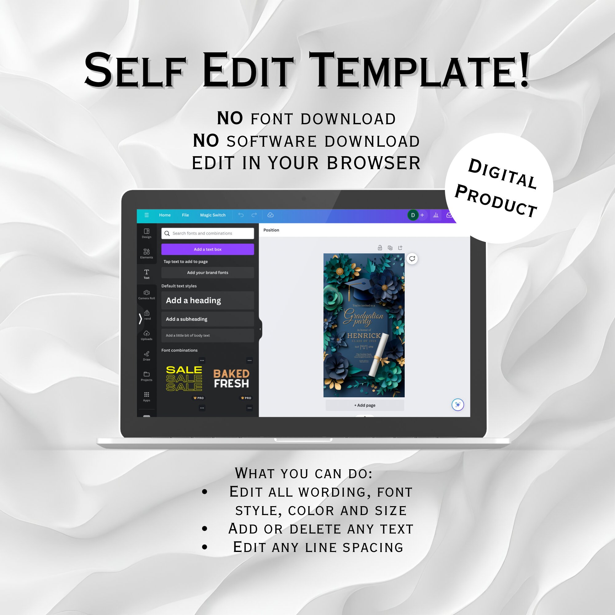 Digital Graduation Invitation, College Grad Electronic Invite for ...