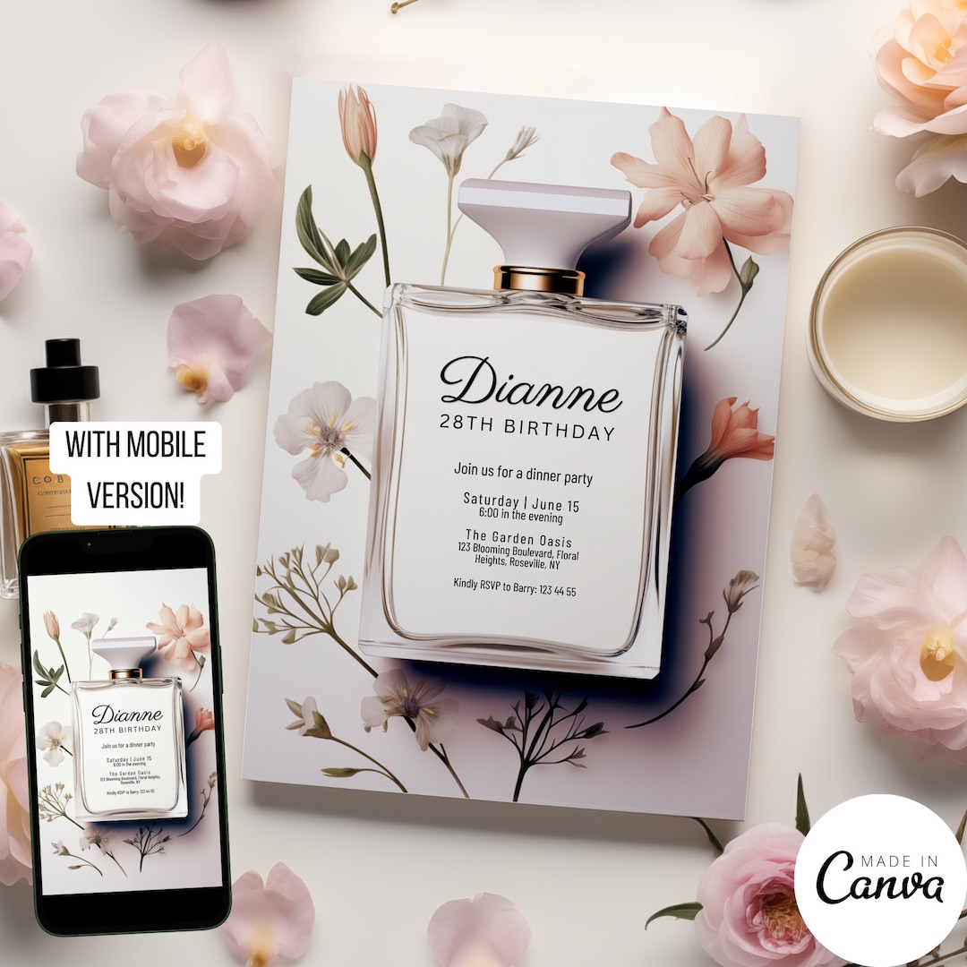 Designer Invitation Template Design, Luxury High End Perfume Exchange ...