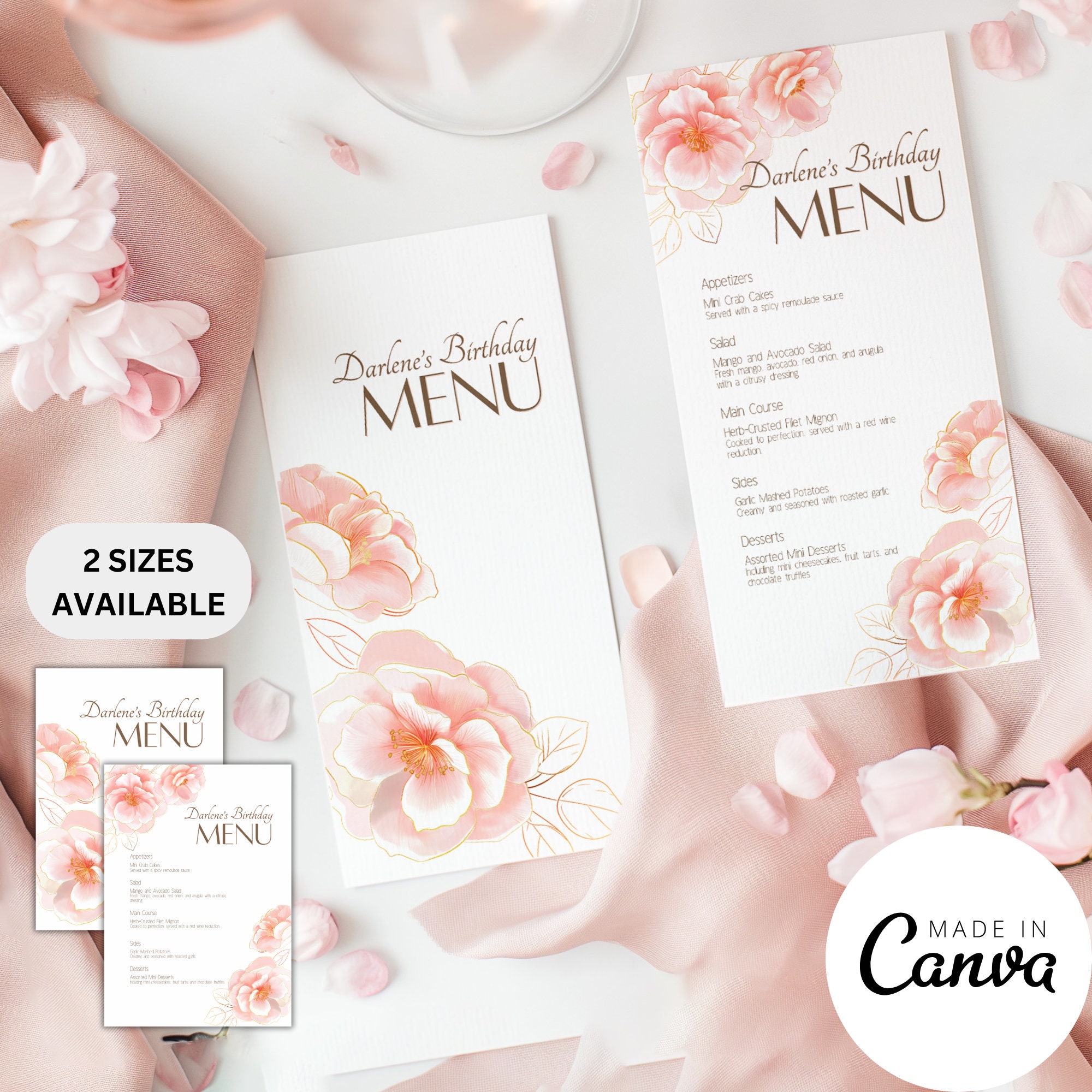 Birthday Brunch Menu Card Template, Mothers Day Menu Letter, Editable ...