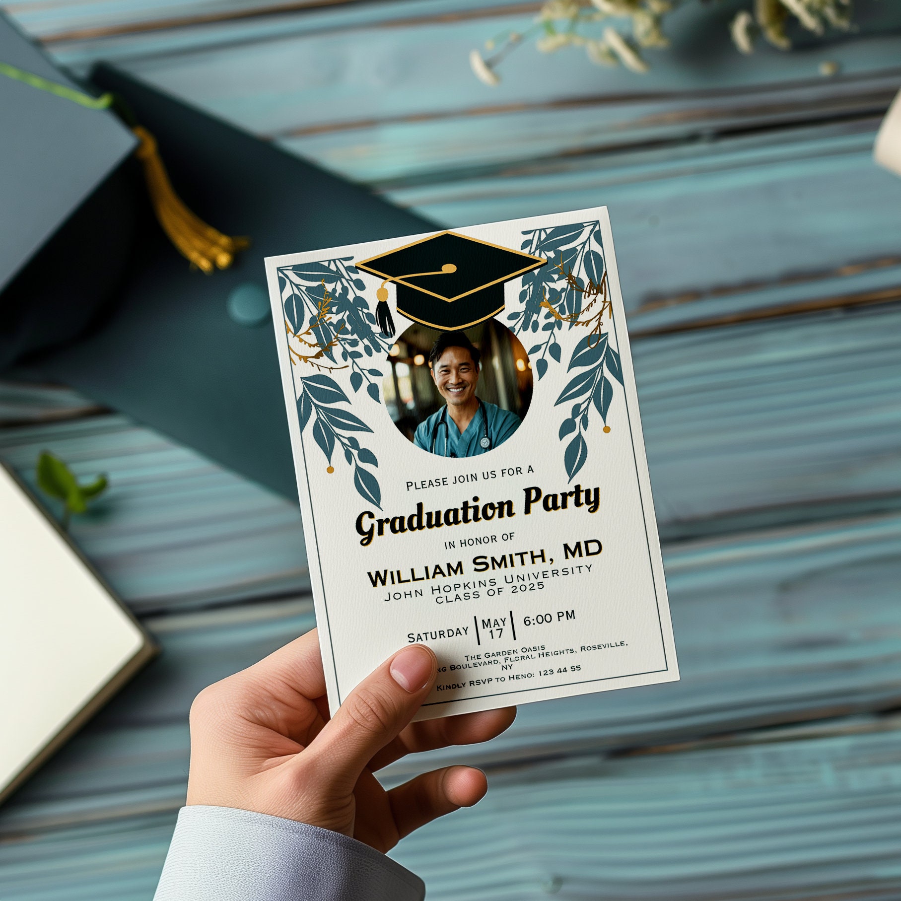 Graduation Party Invitation Template, Senior College Grad Invite for ...