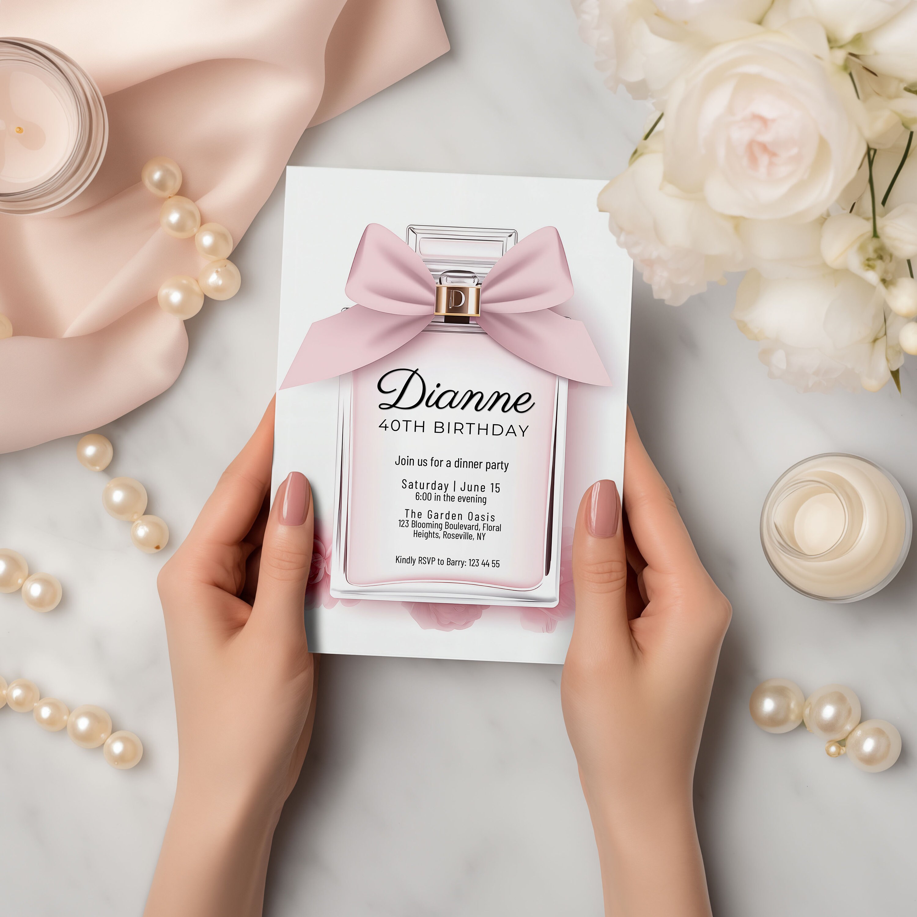 Perfume Invitation Template Design, Luxury High End Invite for Sweet 16 ...