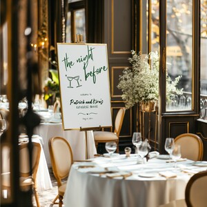 Hand Drawn Rehearsal Dinner Welcome Sign Template, Line Illustration ...