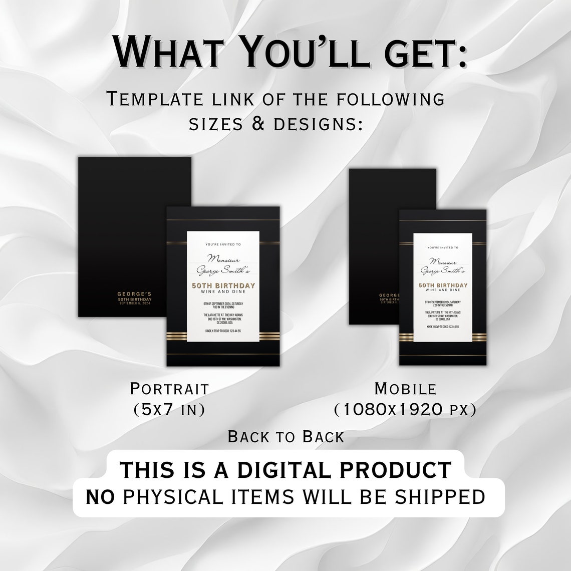 Designer Invitation Template Design, Luxury High End Perfume No 5 ...