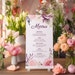 Baby in Bloom Baby Shower Menu Template, Spring Wedding Menu Card ...